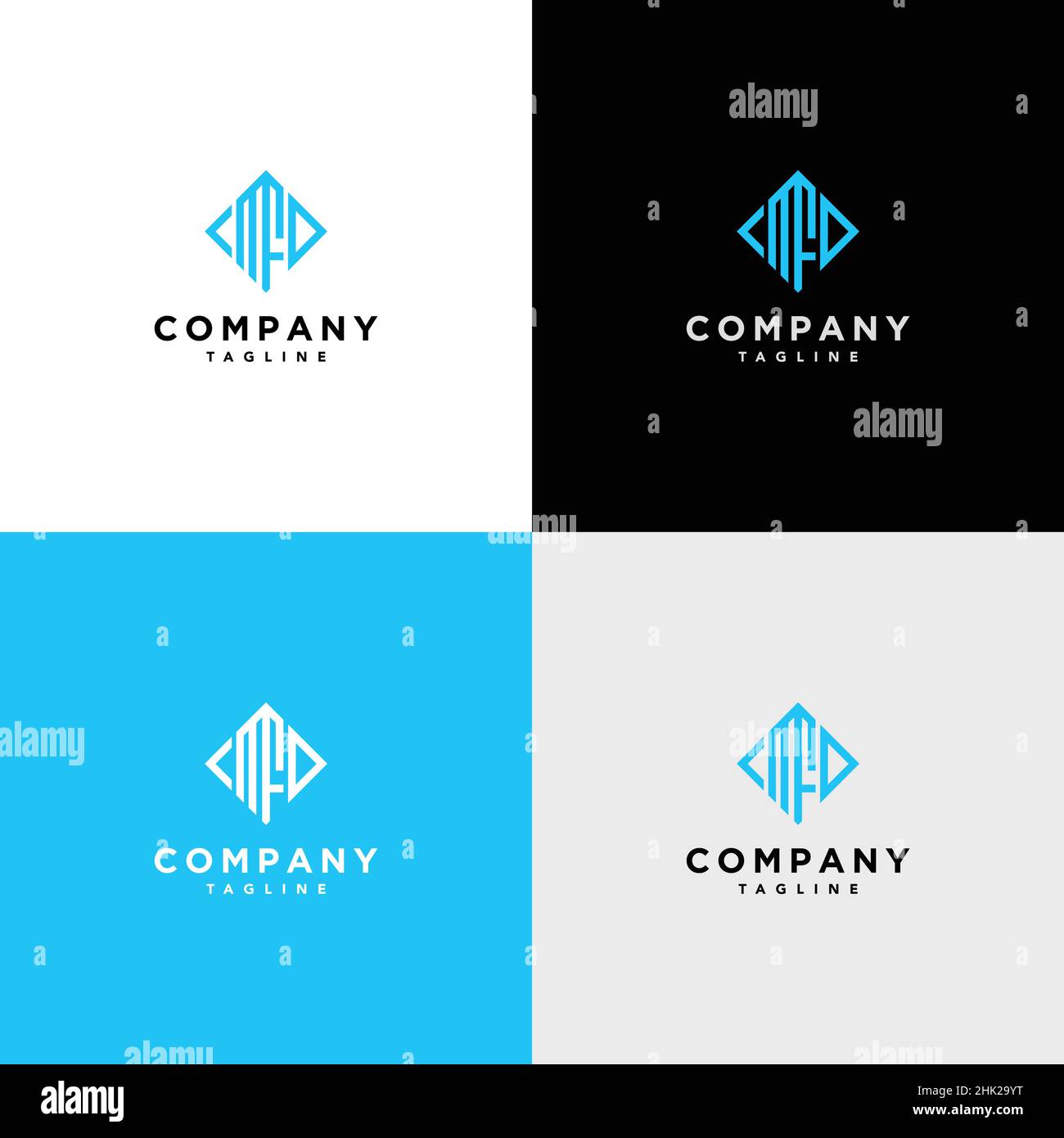 Cool and modern logo initials CMFD design Stock Vector Image & Art - Alamy