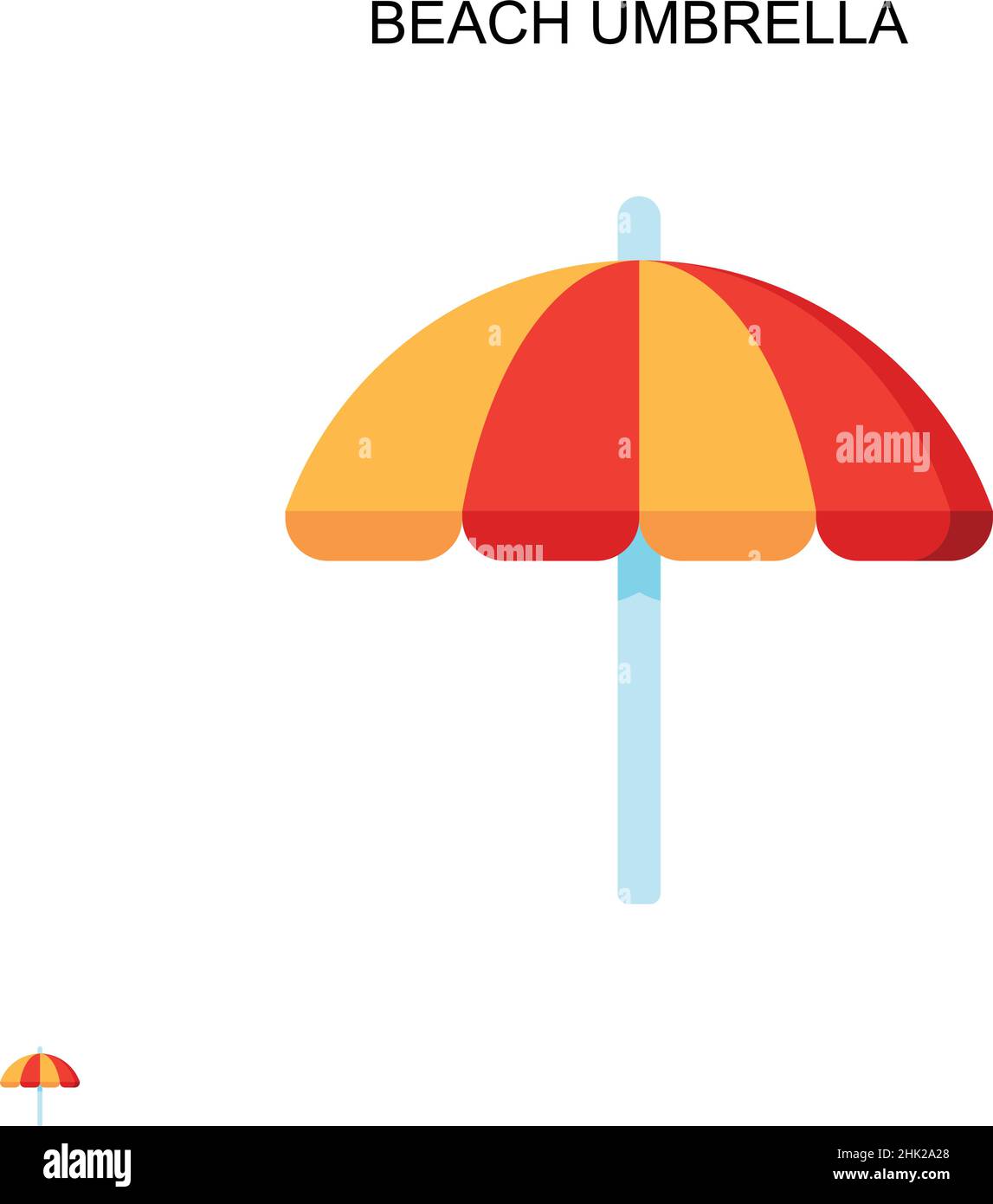Beach umbrella Simple vector icon. Illustration symbol design template ...