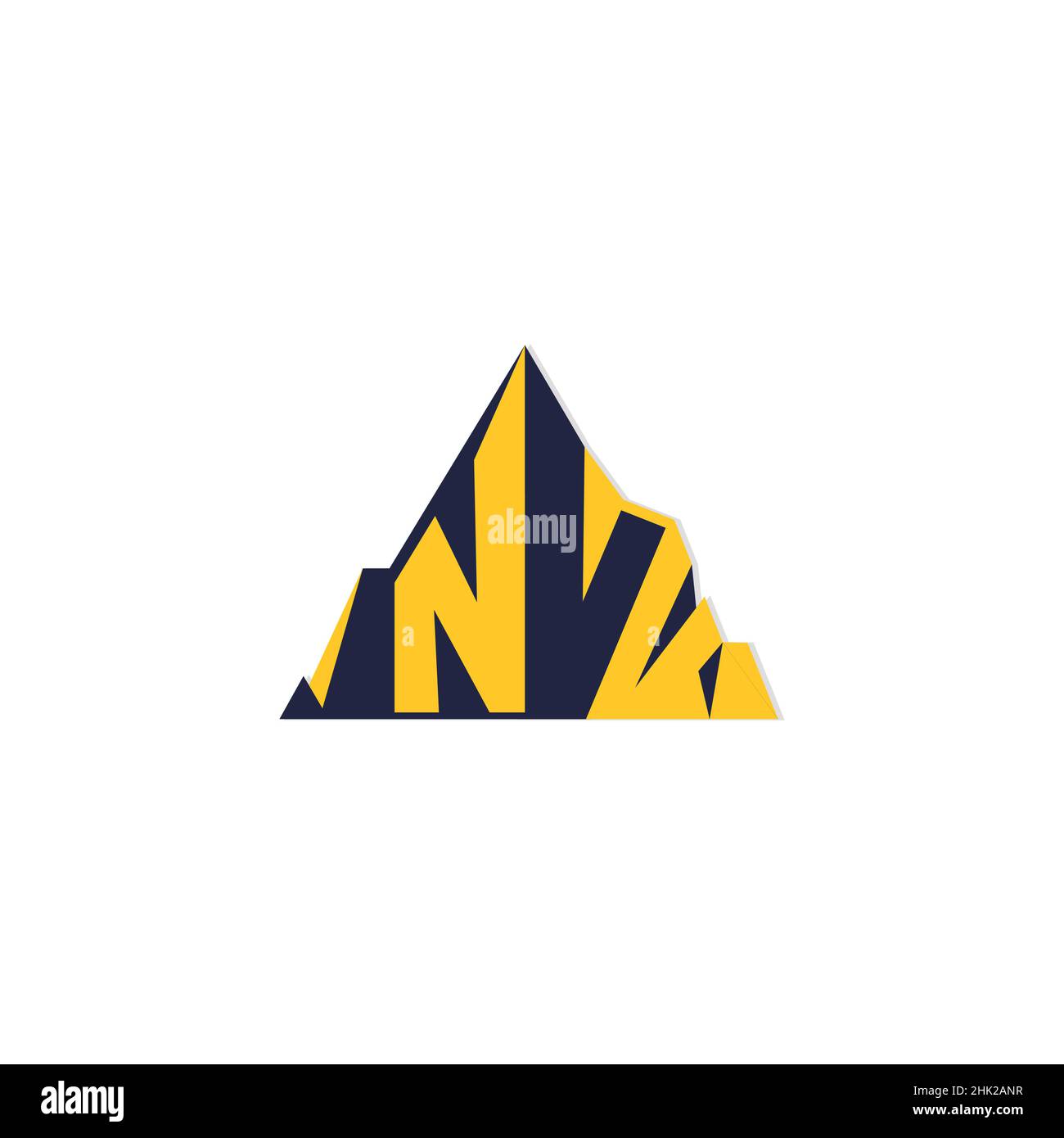 Mountain logo with simple and modern initials of the letter NV 1 Stock ...