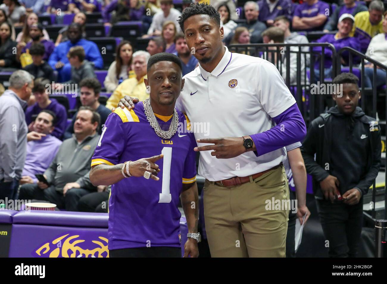 February 1, 2022: LSU Assistant Coach Tasmin Mitchell and rapper ...