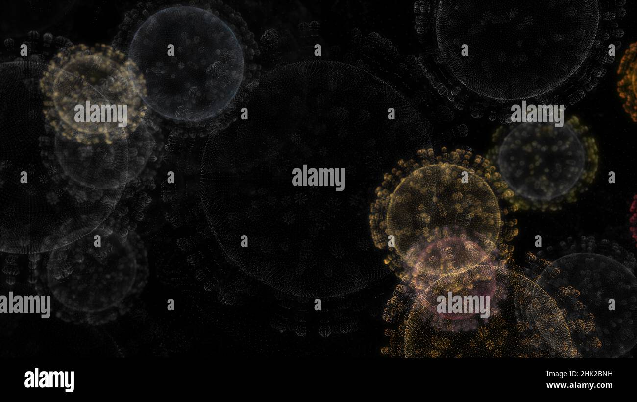 Close-up of virus under microscope, SARS-CoV-2 COVID-19 or NeoCoV Stock ...