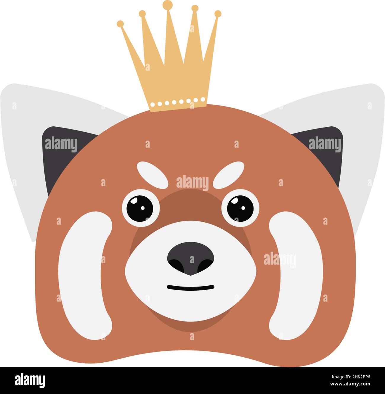 Red panda with crown. Red panda character, crown stickers Stock Vector ...