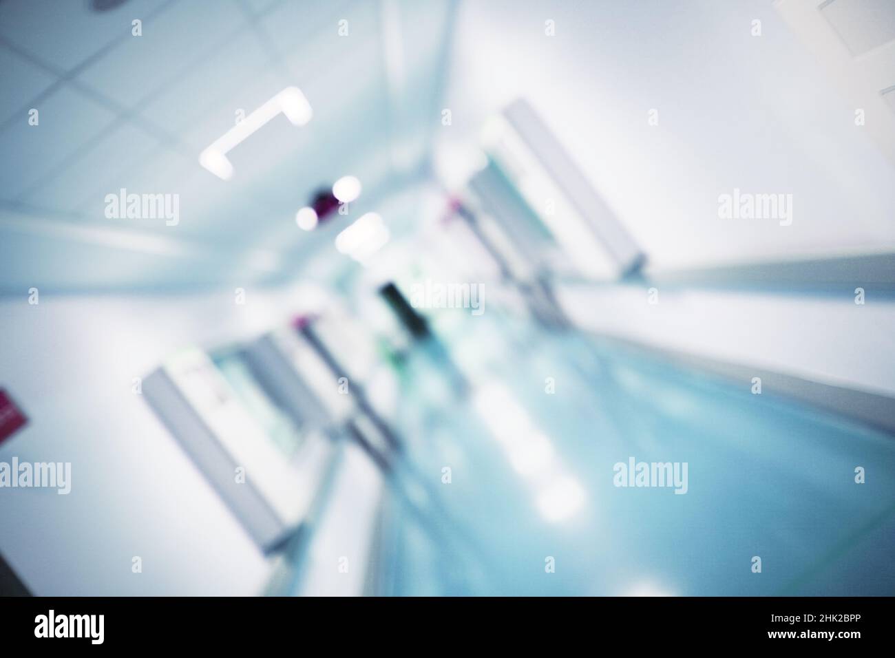Medical hallway in the hospital building, unfocused background Stock ...