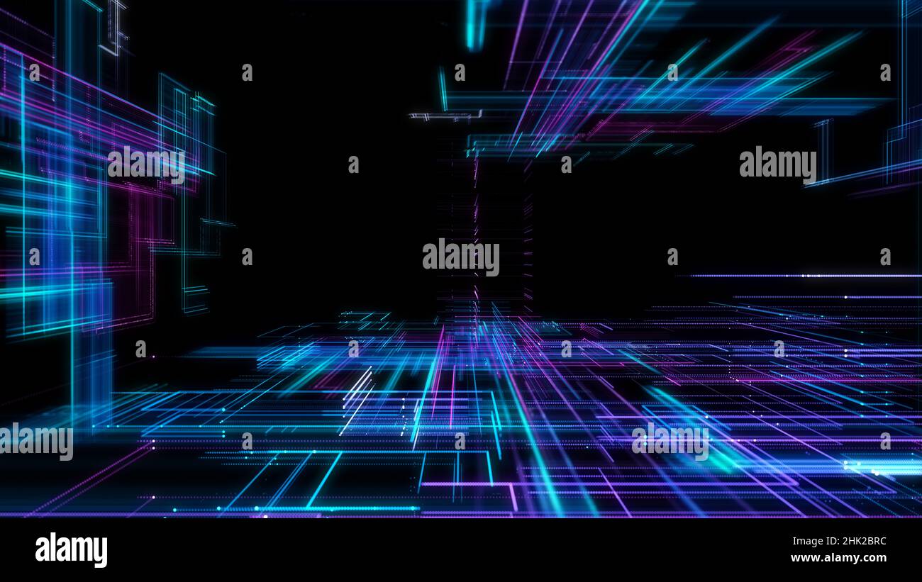 Digital Cyberspace with Particles. Techology background Stock Photo - Alamy