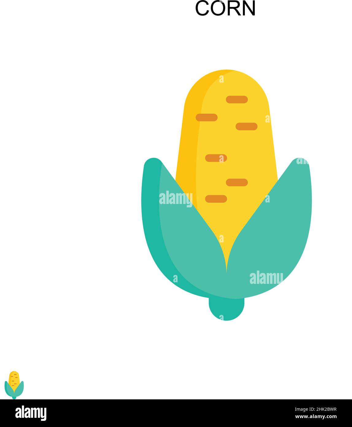 Corn Simple vector icon. Illustration symbol design template for web ...