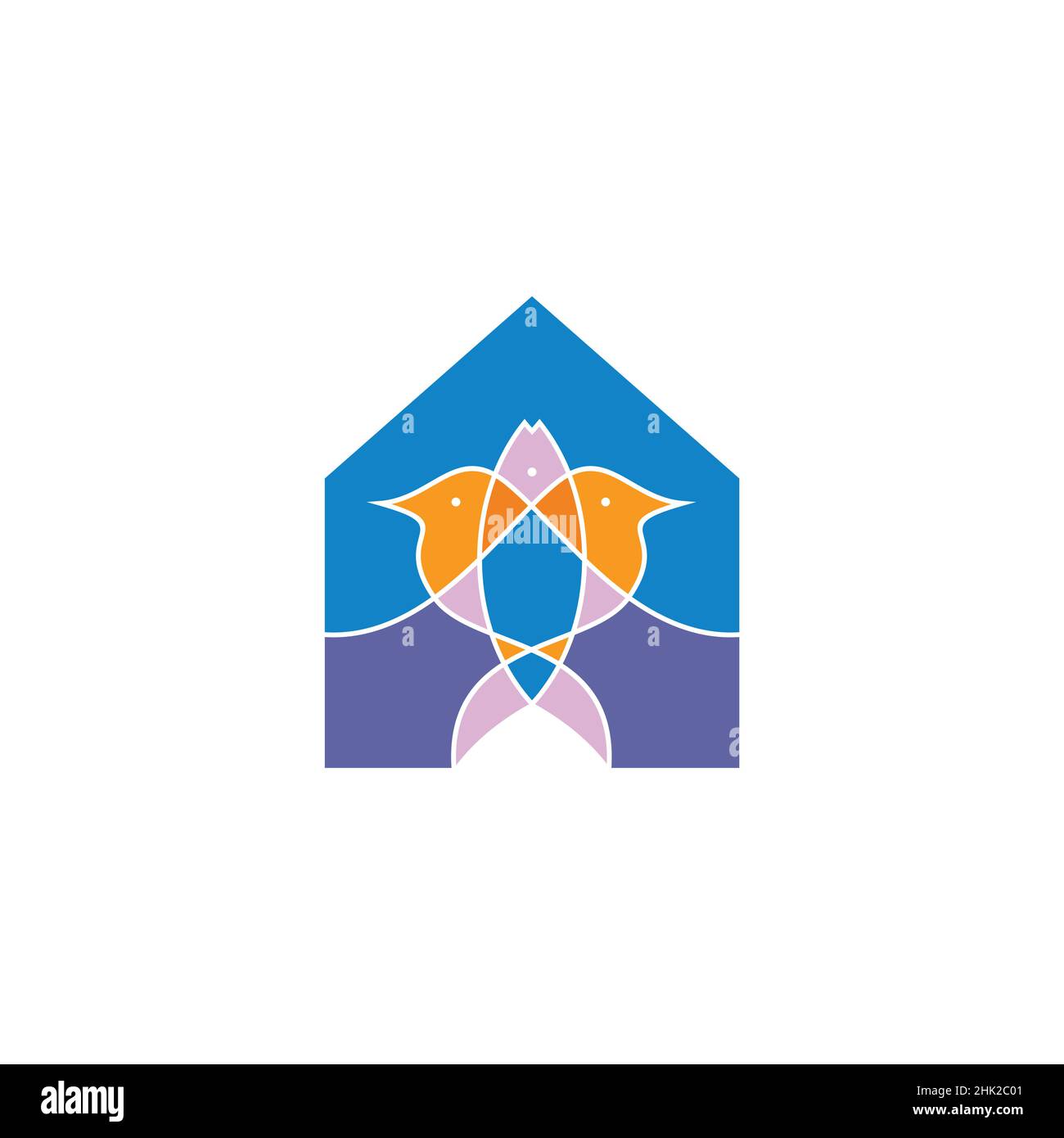 Fish bird house design logo 3 Stock Vector Image & Art - Alamy