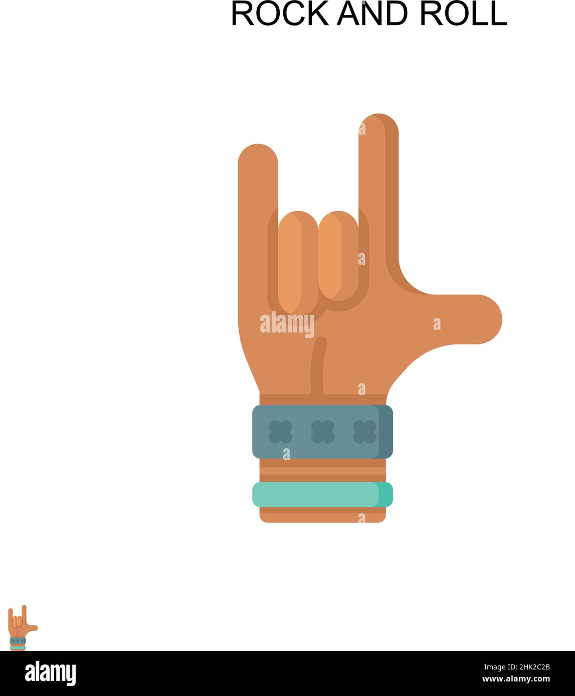 Rock and roll Simple vector icon. Illustration symbol design template ...