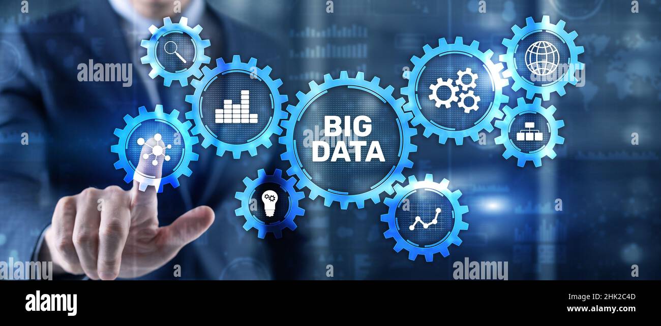 Big data analytics business technology concept. Mixed media Stock Photo - Alamy
