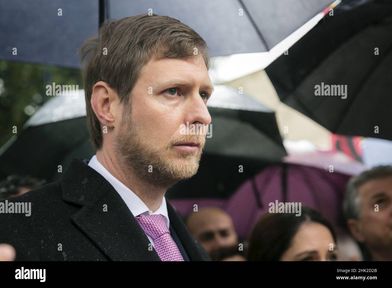 Tirana, Albania, February 1, 2022, Prince Leka of Albanians attends the ...