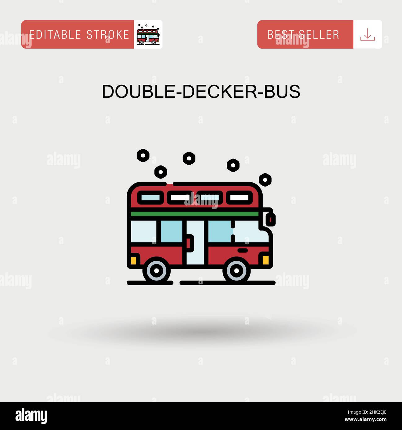 Double-decker-bus Simple vector icon Stock Vector Image & Art - Alamy