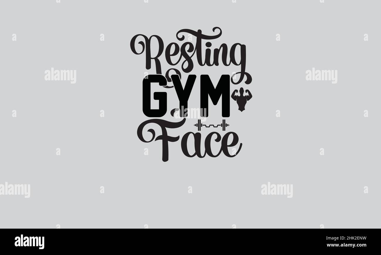 resting gym face gym t shirt monogram text vector template Stock Vector ...