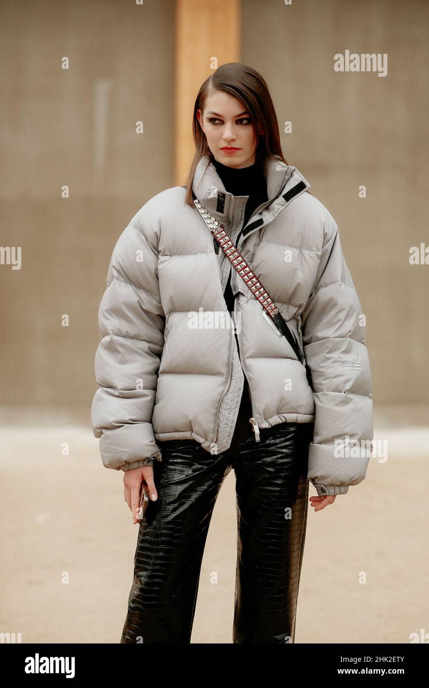 Street style, model Alberte Mortensen after Chanel Spring Summer 2022 ...