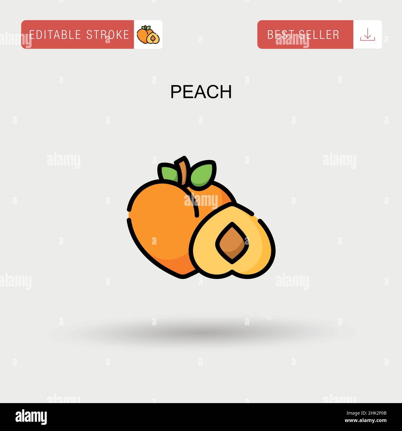 Peach Simple vector icon Stock Vector Image & Art - Alamy