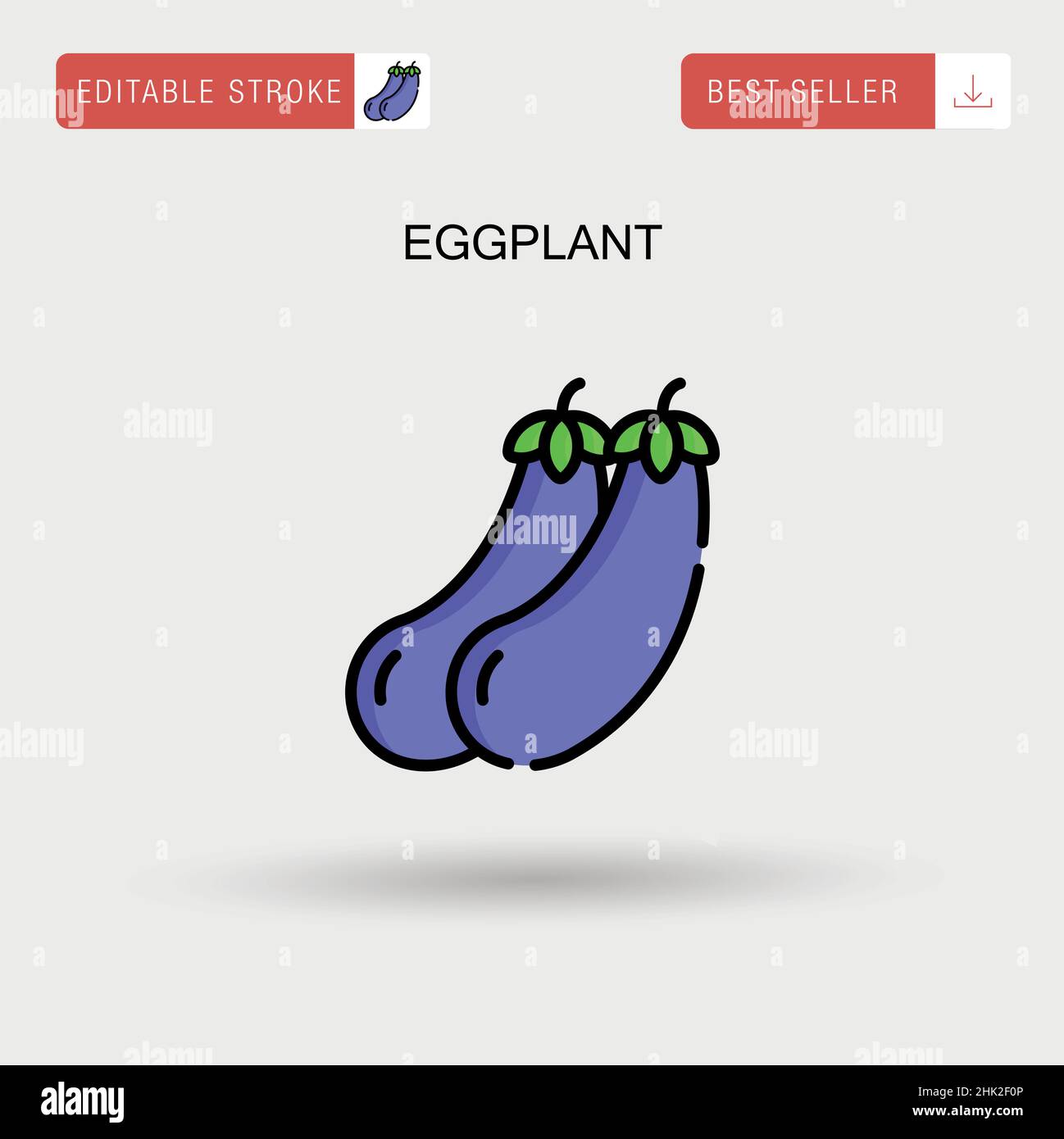 Eggplant Simple vector icon Stock Vector Image & Art - Alamy