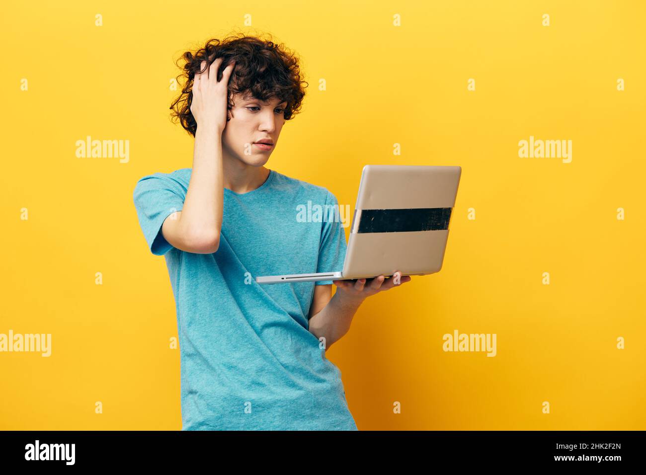 Student in blue shirts hi-res stock photography and images - Alamy