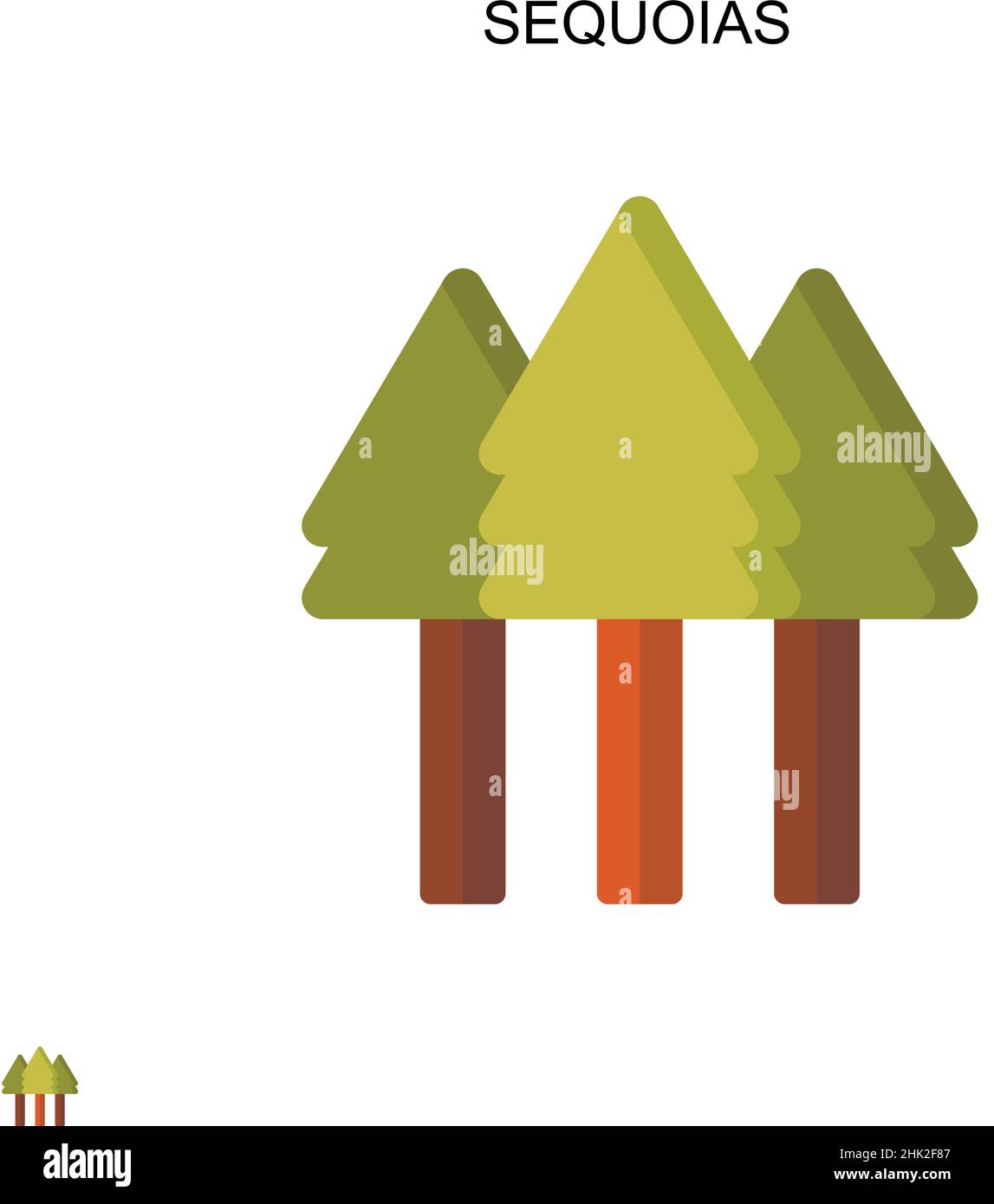 Sequoias Simple vector icon. Illustration symbol design template for ...