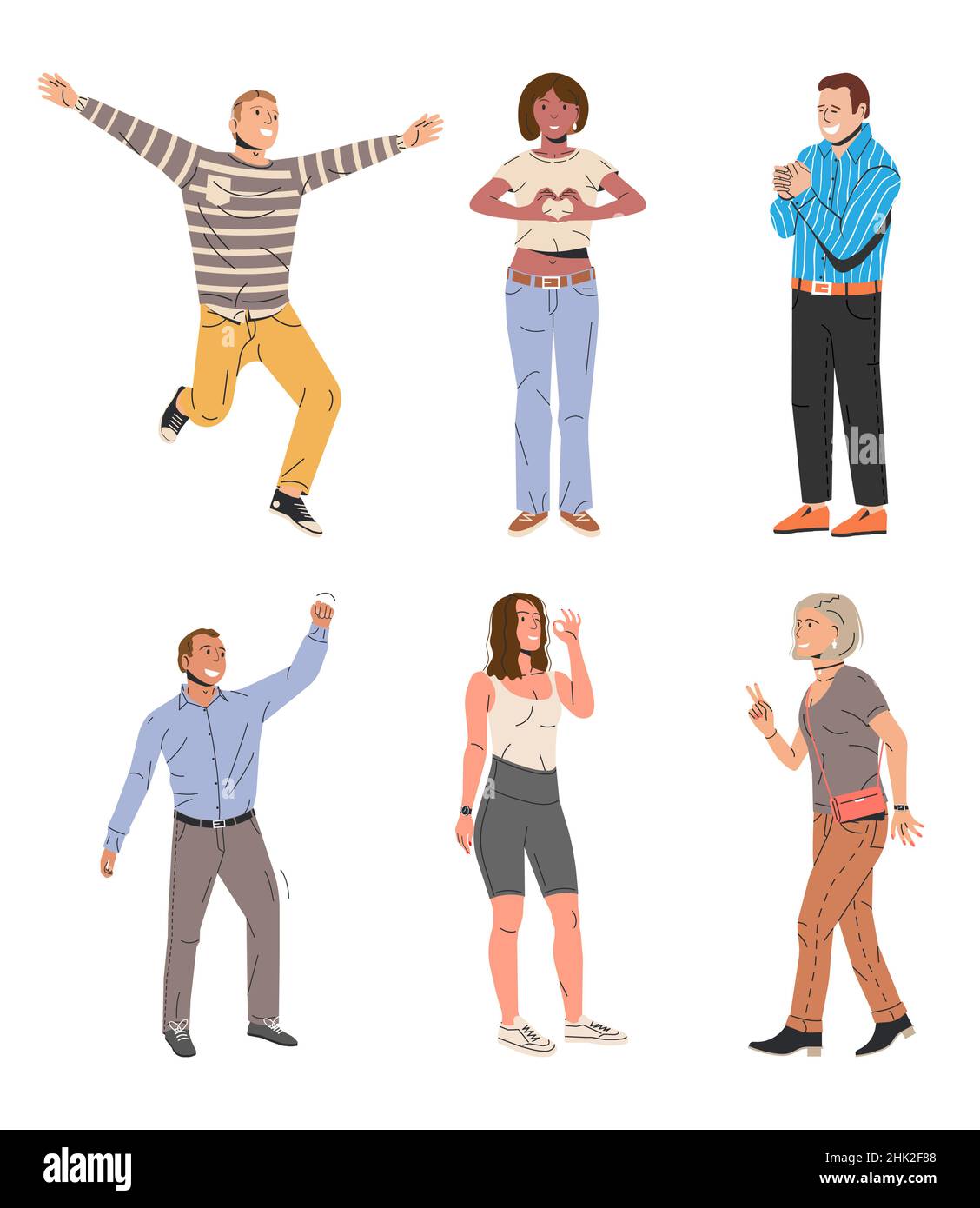 Various People Showing Positive Gestures Stock Vector Image & Art - Alamy