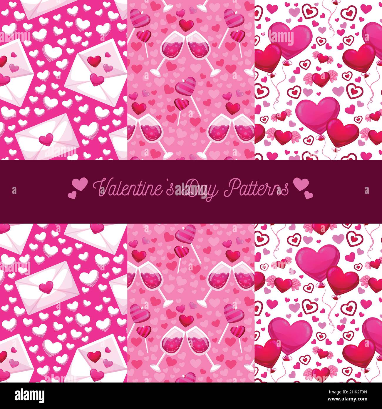 valentine day patterns design vector illustration Stock Vector Image ...