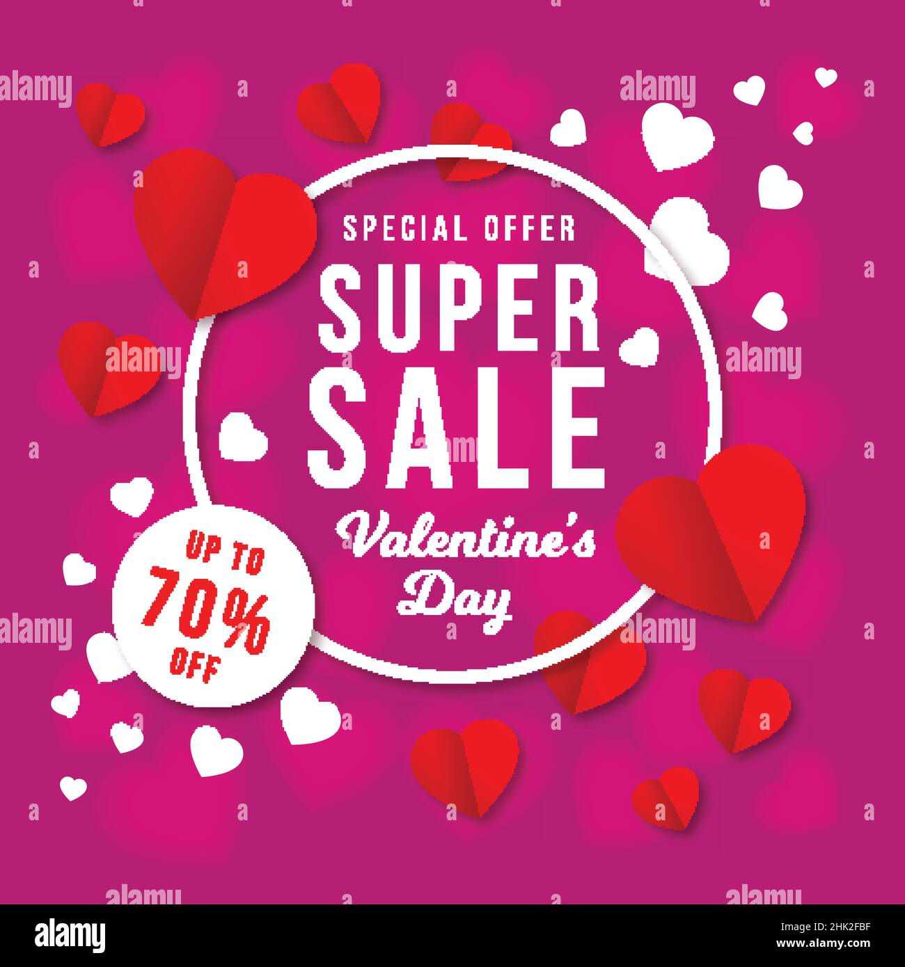 valentine day sales flat background design vector illustration Stock ...