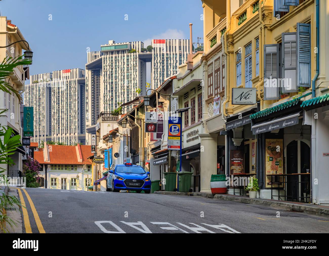 Singapore - September 08, 2019: Famous Club street in Chinatown with ...