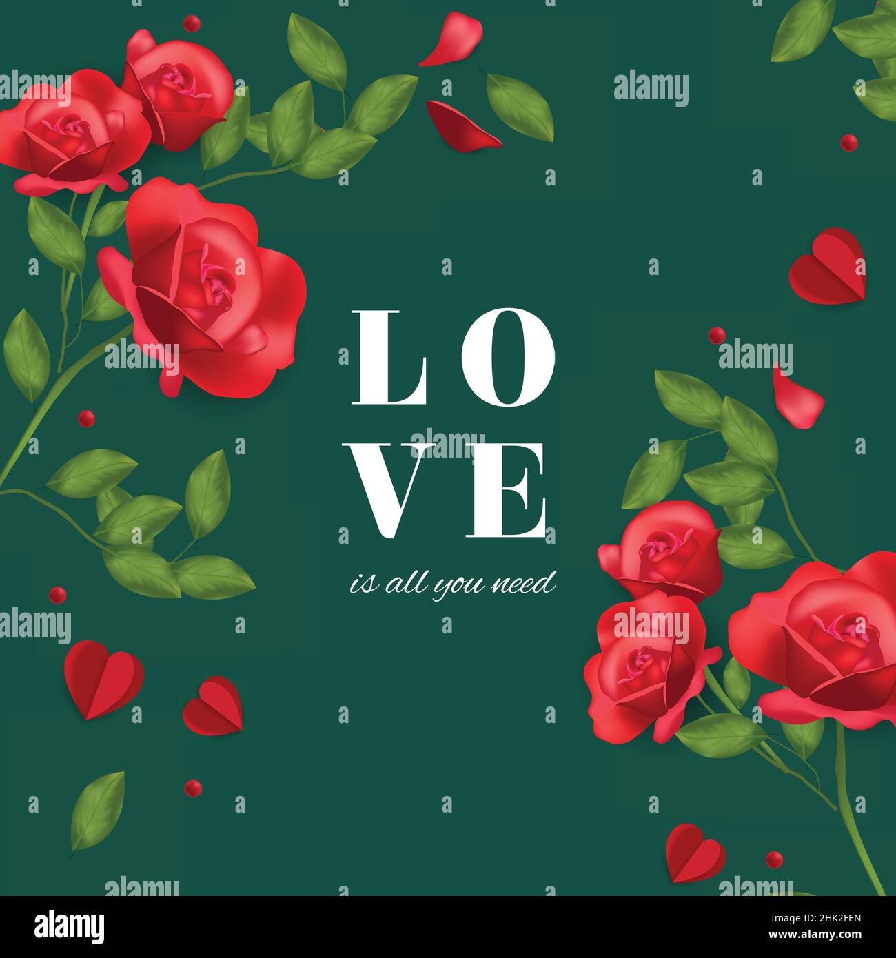 wooden background with love word roses design vector illustration Stock ...