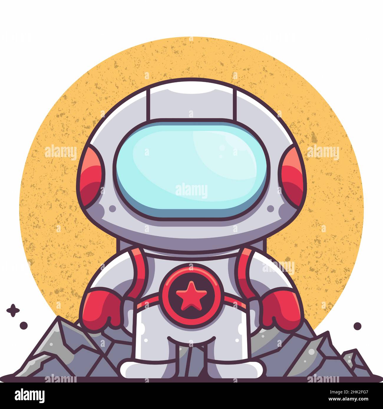 Cute Astronaut Cyber with moon background Stock Vector Image & Art - Alamy