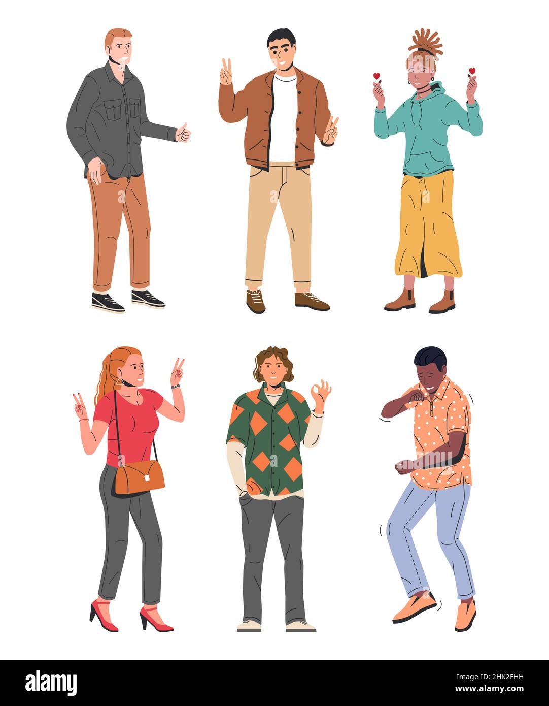 Various People Showing Positive Gestures Stock Vector Image & Art - Alamy