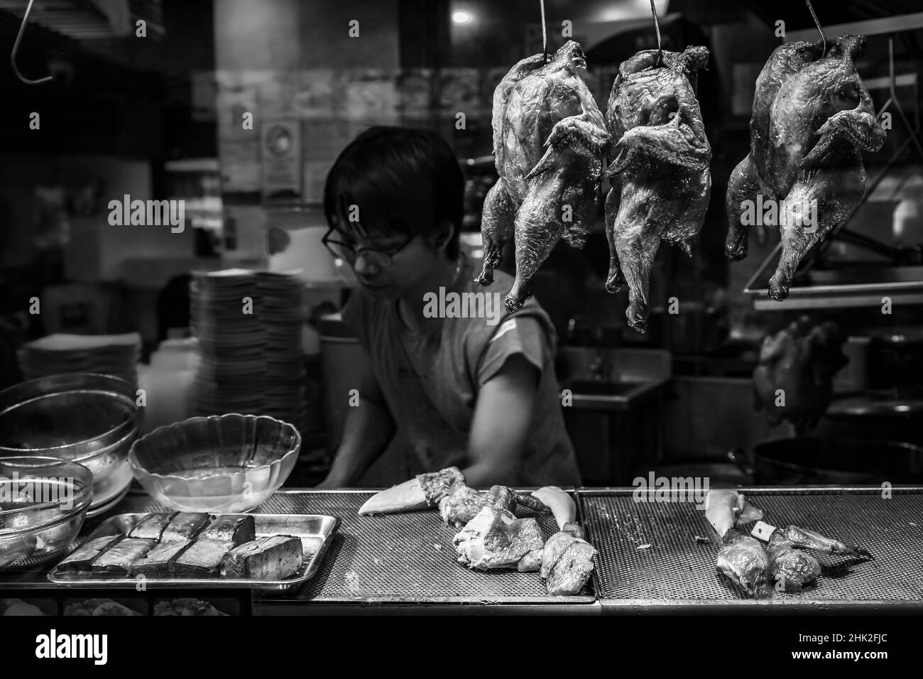 Singapore - September 07, 2019: Street hawker vendor of Chinese stall ...