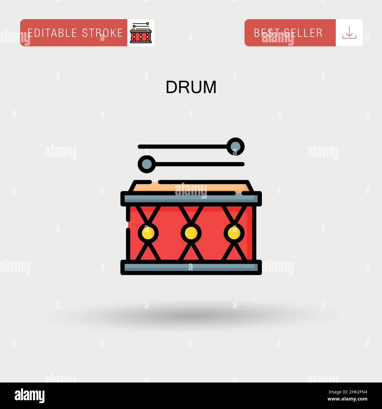 Drum Simple vector icon Stock Vector Image & Art - Alamy