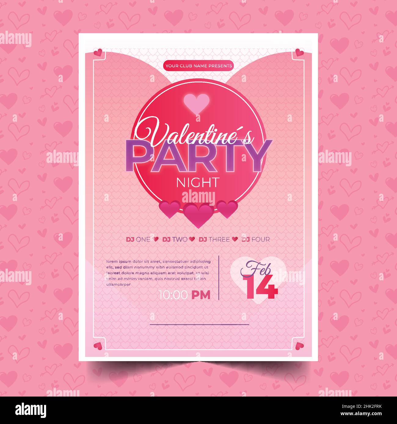 valentine day flyer design vector illustration Stock Vector Image & Art ...