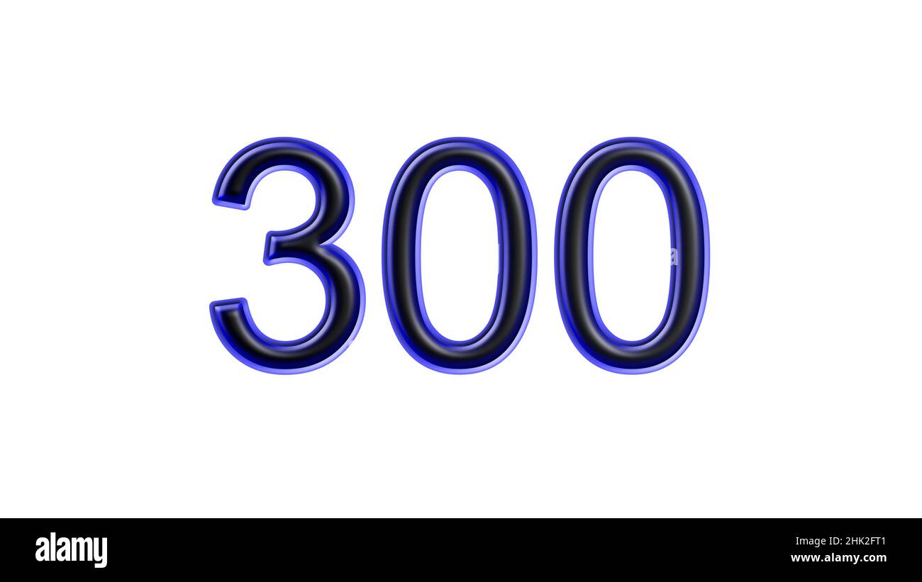 blue 300 number 3d effect white background Stock Photo - Alamy