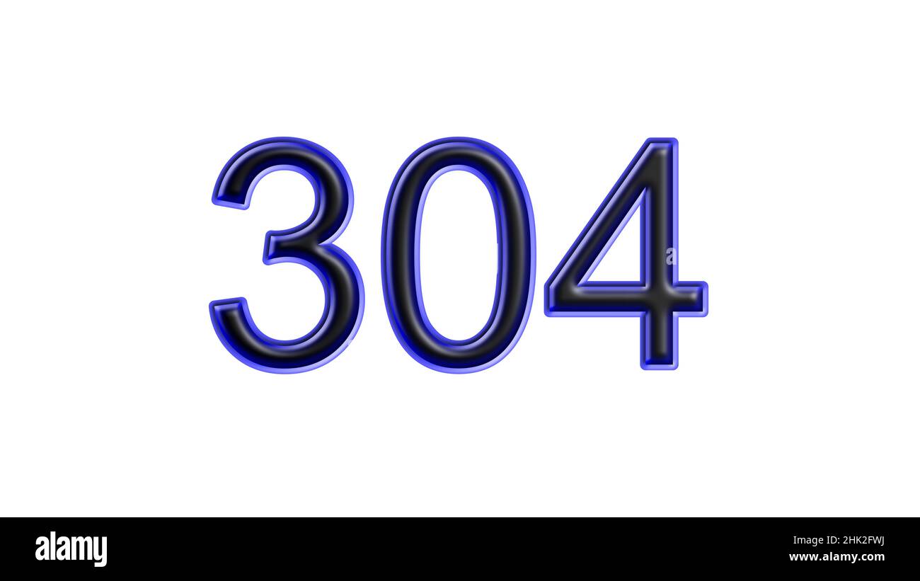 blue 304 number 3d effect white background Stock Photo - Alamy