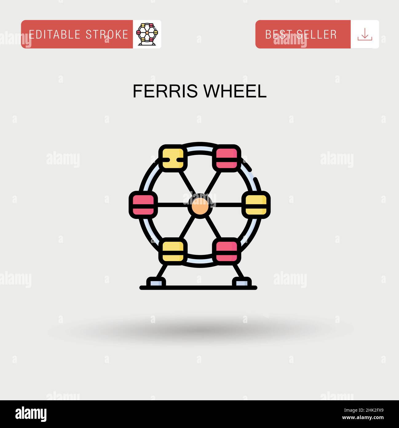 Ferris wheel Simple vector icon Stock Vector Image & Art - Alamy