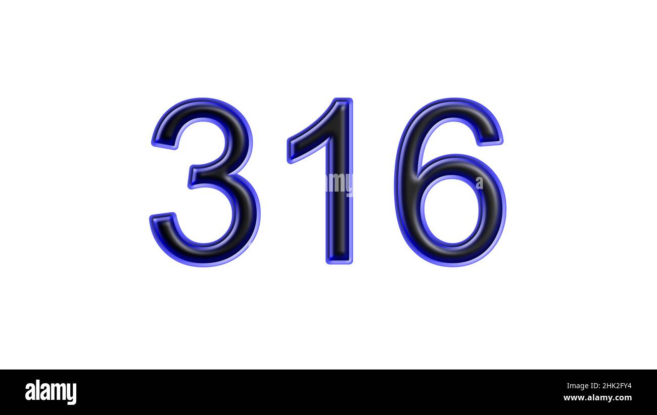 blue 316 number 3d effect white background Stock Photo - Alamy