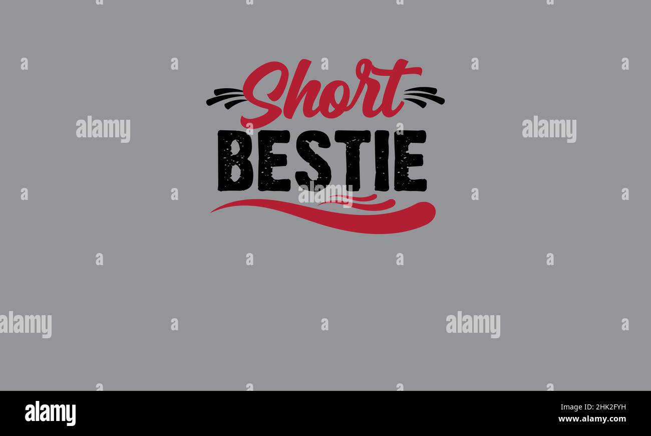 short bestie best friend t shirt monogram text vector template Stock ...