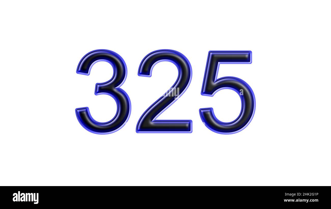 blue 325 number 3d effect white background Stock Photo - Alamy