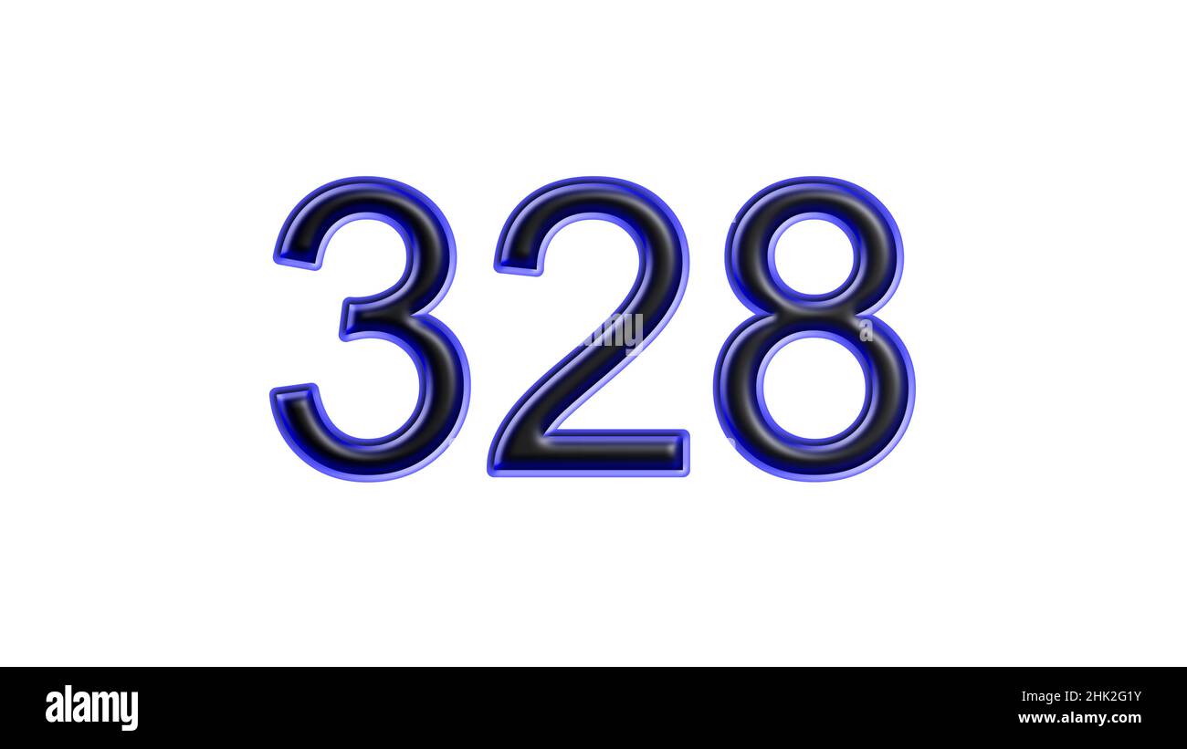 blue 328 number 3d effect white background Stock Photo - Alamy
