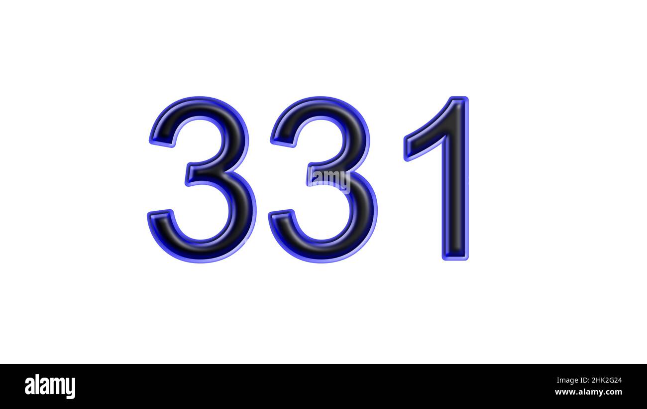 blue 331 number 3d effect white background Stock Photo - Alamy