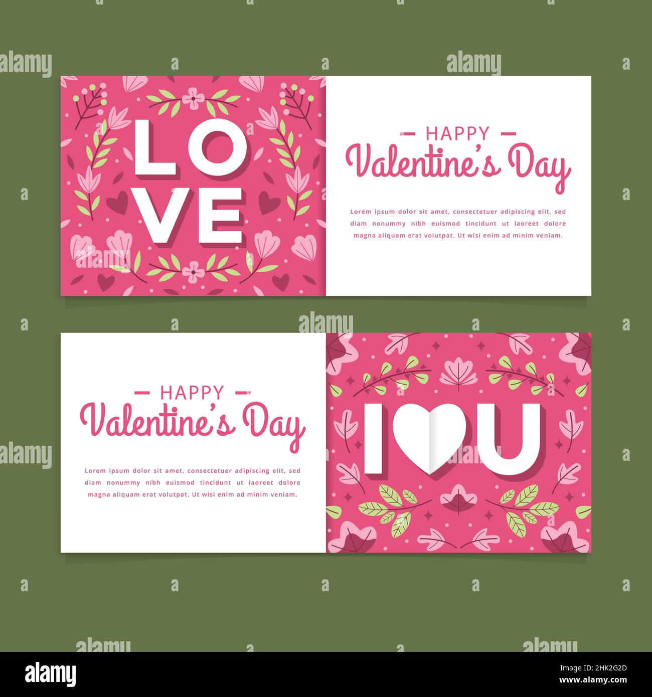 cute valentine day card template design vector illustration Stock ...