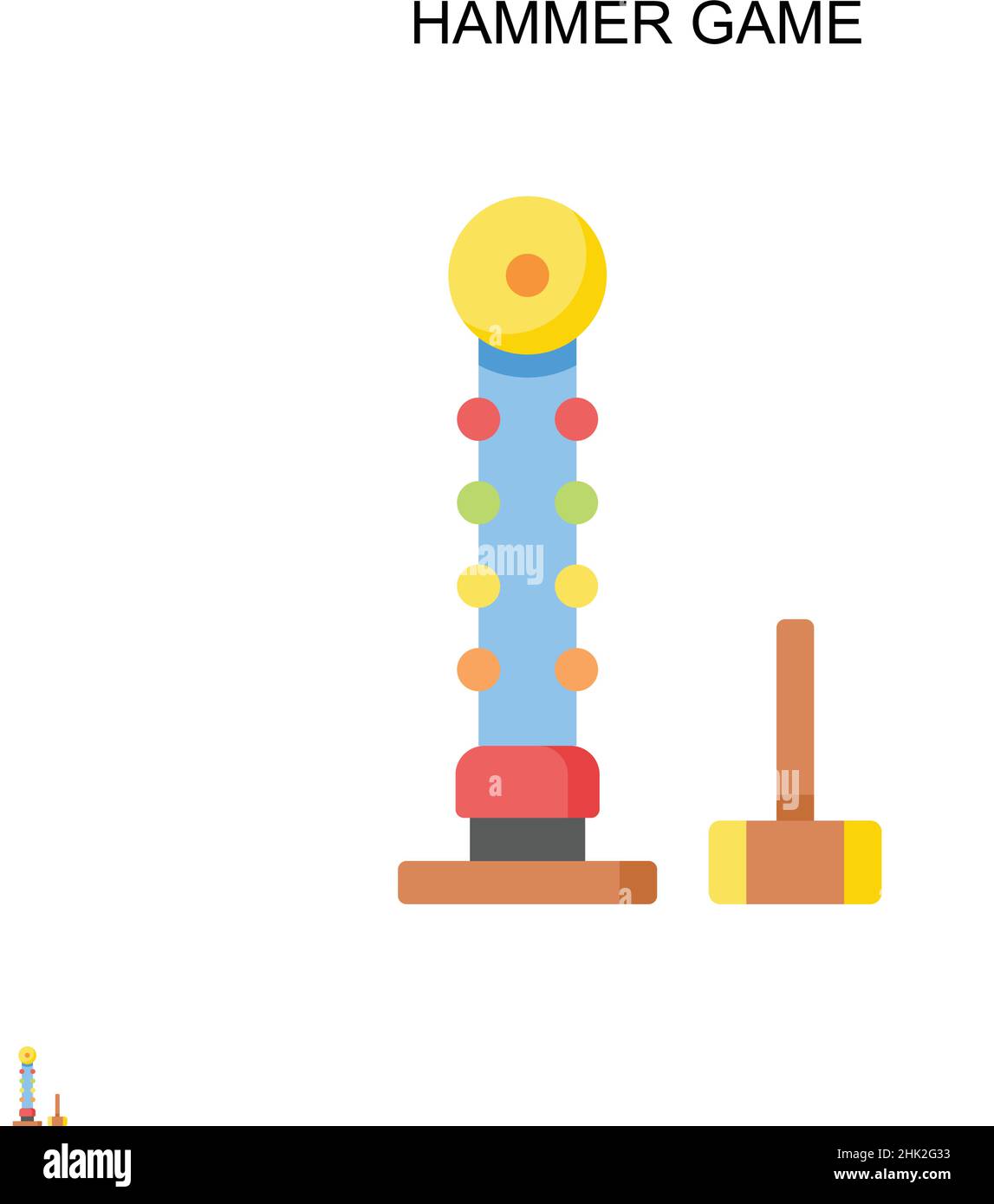 Hammer game Simple vector icon. Illustration symbol design template for ...