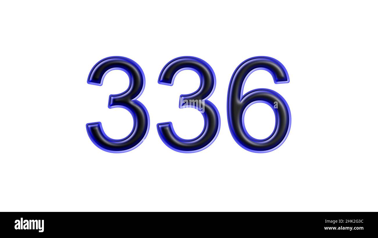 blue 336 number 3d effect white background Stock Photo - Alamy