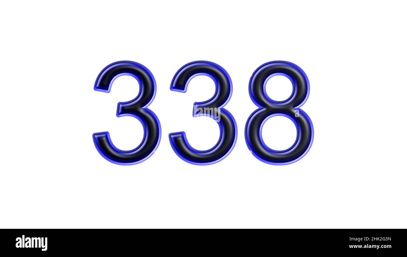 blue 338 number 3d effect white background Stock Photo - Alamy