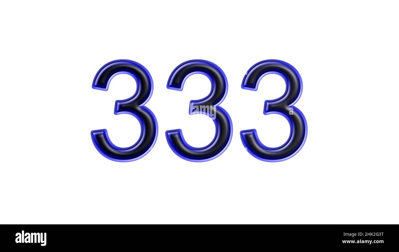 blue 333 number 3d effect white background Stock Photo - Alamy