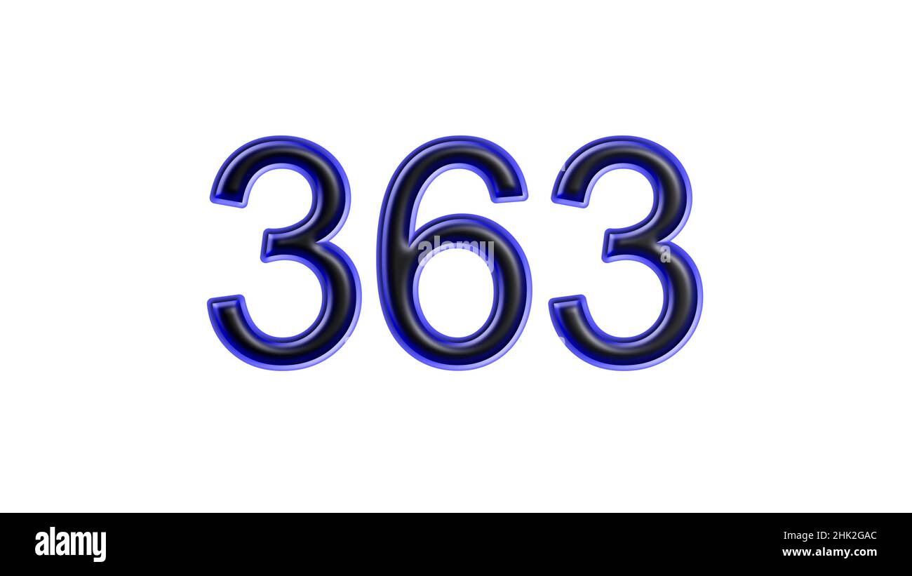 blue 363 number 3d effect white background Stock Photo - Alamy