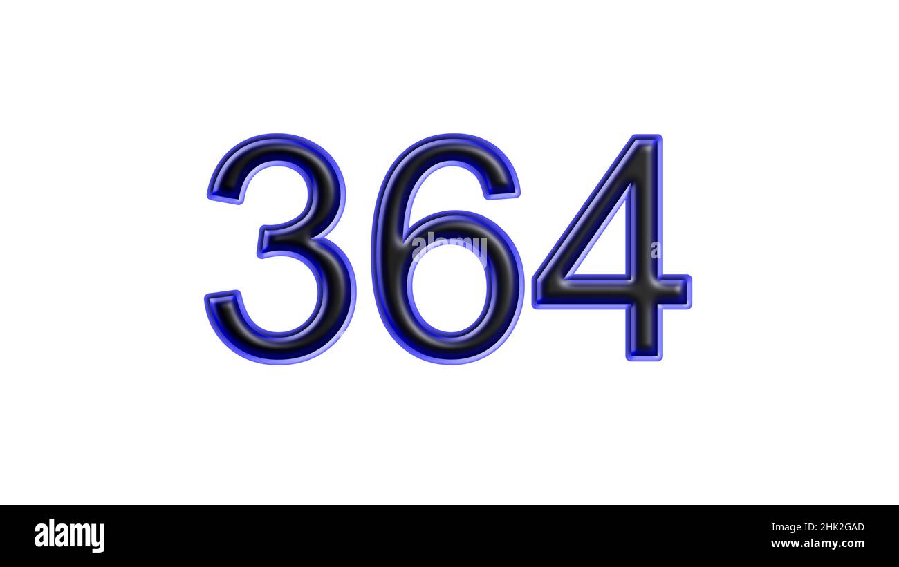 blue 364 number 3d effect white background Stock Photo - Alamy