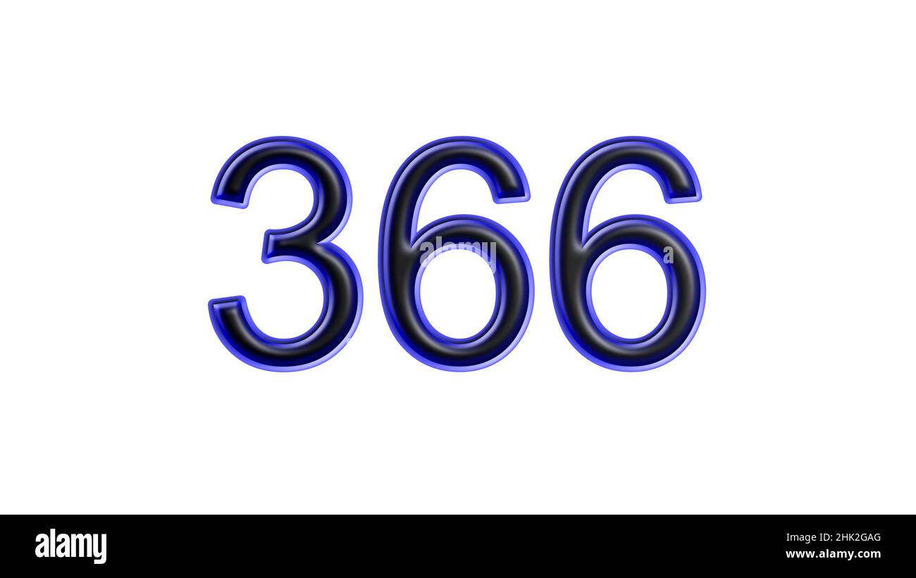 blue 366 number 3d effect white background Stock Photo - Alamy