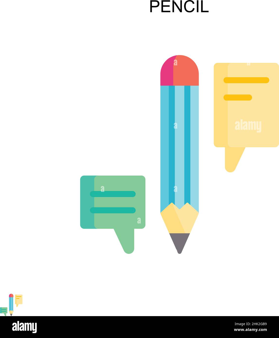 Pencil Simple vector icon. Illustration symbol design template for web ...