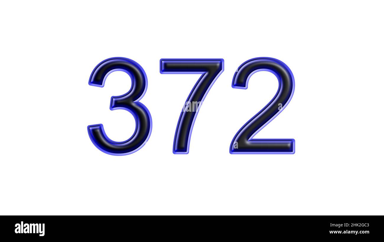 blue 372 number 3d effect white background Stock Photo - Alamy