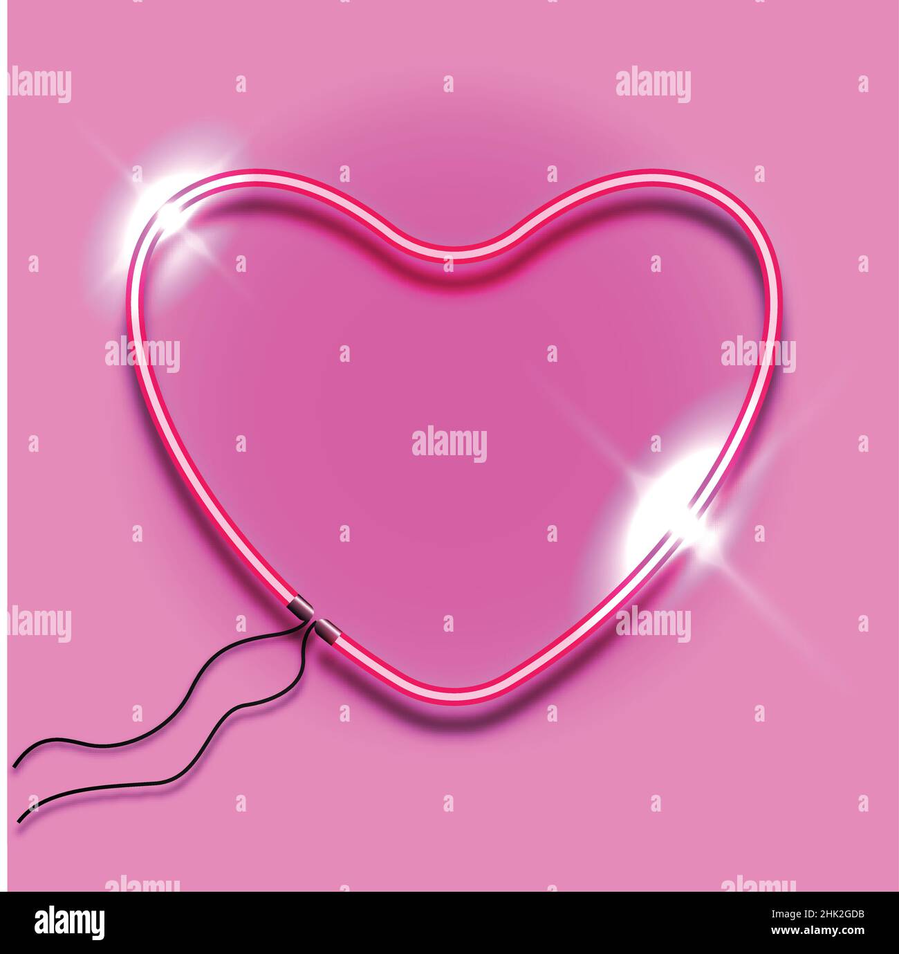 neon heart shaped design vector illustration Stock Vector Image & Art ...