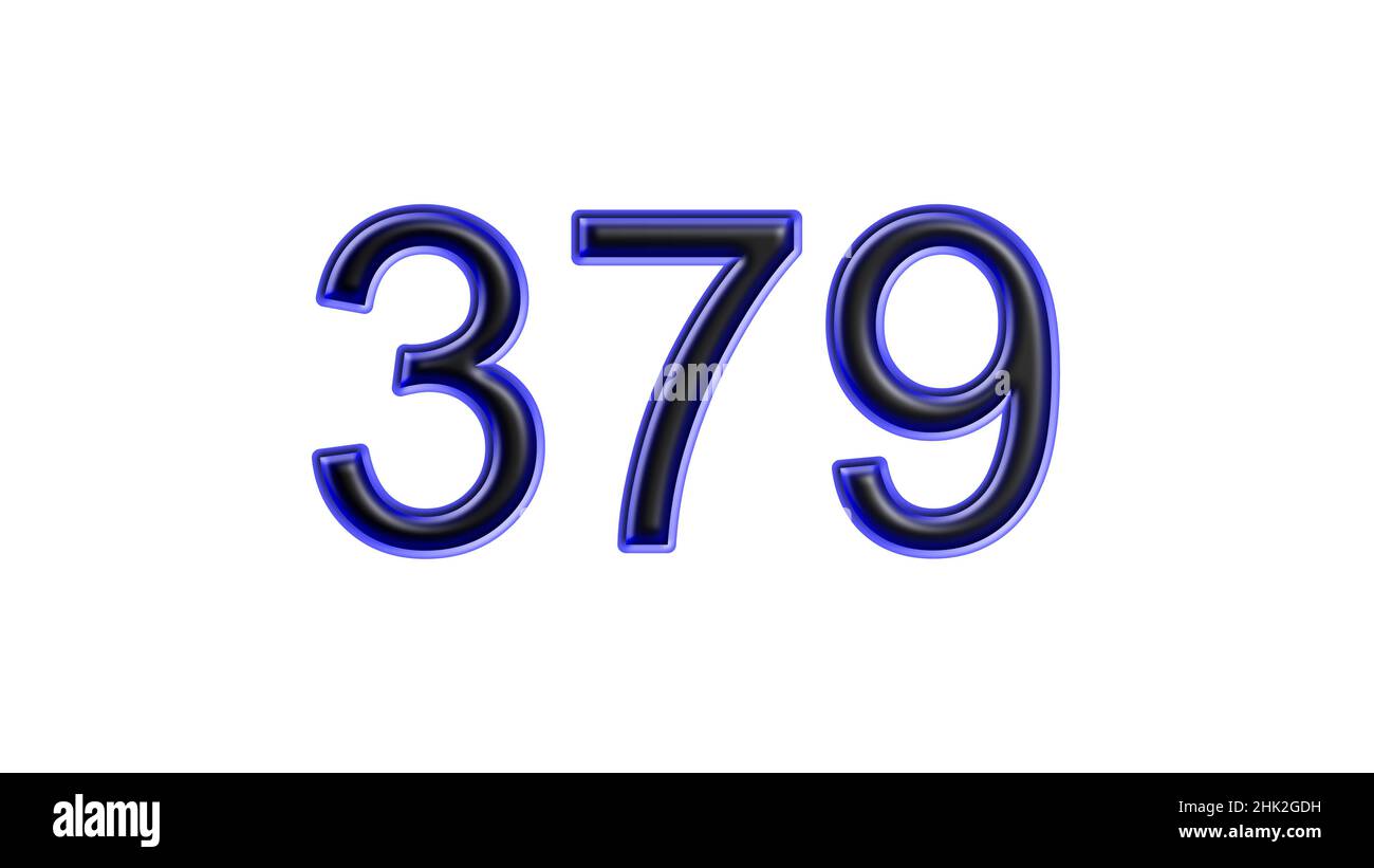 blue 379 number 3d effect white background Stock Photo - Alamy